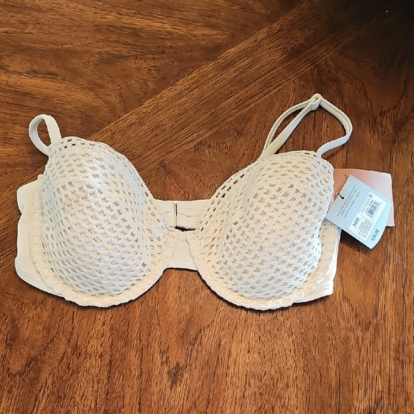 Xhilaration | Swim | Cream Crochet Lace Bikini Bra Top Bnwt 34 Dd Boho ...